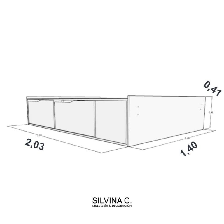 Cama box dos plazas cajones funcional extensible Dot